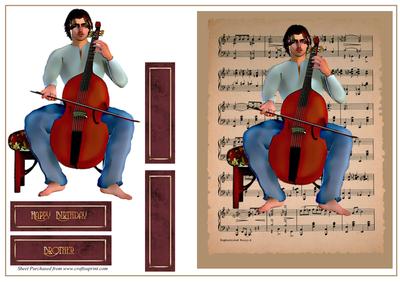 Cello Player Male Birthday Card - CUP107994_512 | Craftsuprint