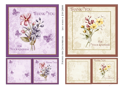 2 Floral Thank You Toppers - CUP1206544_512 | Craftsuprint