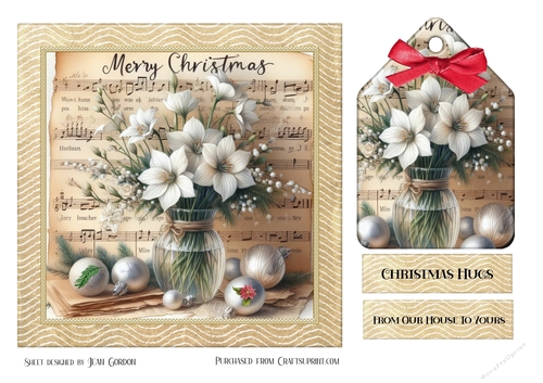 Merry Christmas 7x7 Topper - CUP1348359_512 | Craftsuprint