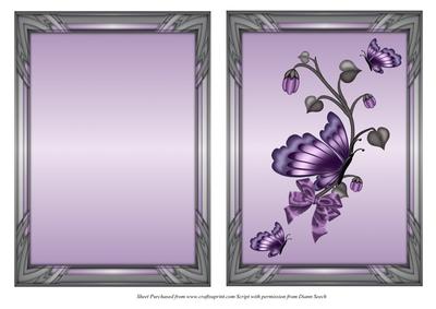Butterfly Card Front with Frame - CUP152120_512 | Craftsuprint