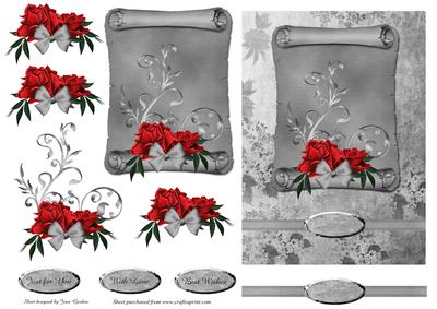 Red Roses Scroll - CUP348261_512 | Craftsuprint