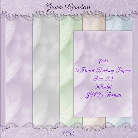 Cu 5 Floral Pastel Backing Papers - CUP475681_512 | Craftsuprint