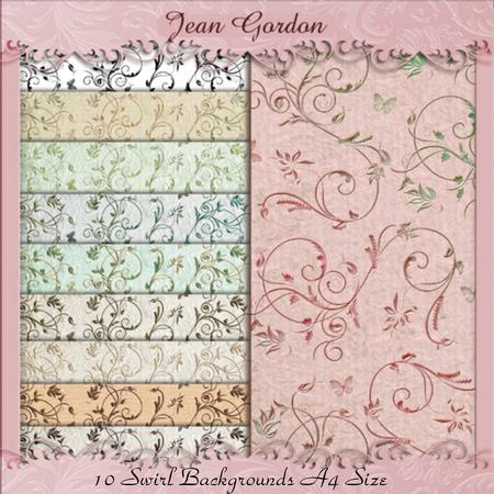 10 Swirl Backing Papers - CUP515675_512 | Craftsuprint