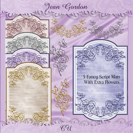 Cu 5 Script Mats with Flowers - CUP524718_512 | Craftsuprint