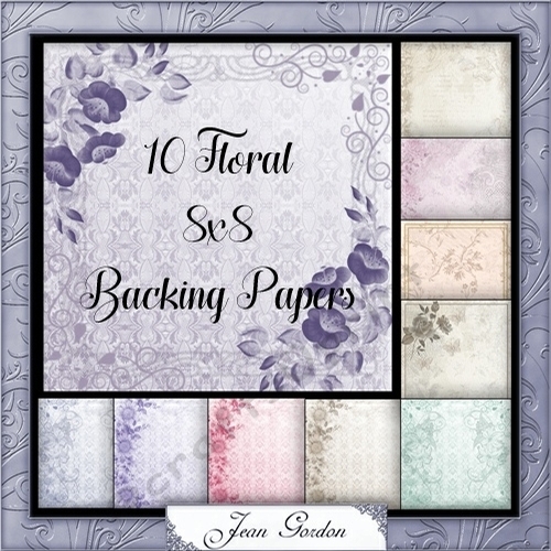 10 Floral Backing Papers - CUP923653_512 | Craftsuprint