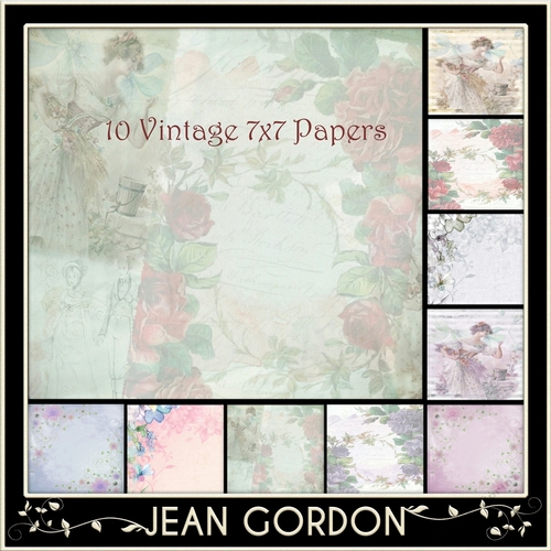 10 Vintage 7x7 papers - CUP996042_512 | Craftsuprint