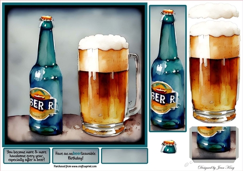 Beer Bottle bookmark card - CUP1231089_1298 | Craftsuprint