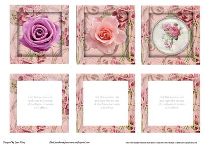 Shabby Roses & Pearl Frame Toppers - CUP261314_1298 | Craftsuprint