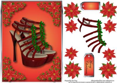 Red Heals & Holly Shoe Christmas - CUP268312_1298 | Craftsuprint