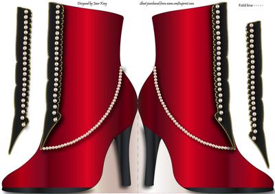 Trendy Red Boot Shaped Card - CUP271977_1298 | Craftsuprint
