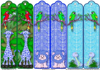 Jungle Animals 'blue' Bookmarks - CUP298008_1298 | Craftsuprint