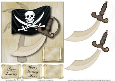 Pirate Themed Card Topper - CUP298479_1298 | Craftsuprint