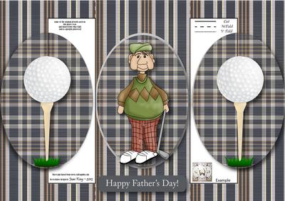 Father's Day Golf Trifold Card - CUP312281_1298 | Craftsuprint