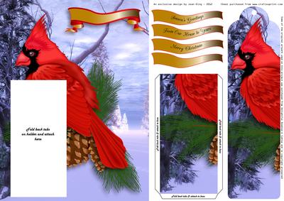 The Cardinal Christmas Bookmark Card - CUP341608_1298 | Craftsuprint