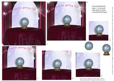 The Fortune Teller 3D Layer Pyramid Topper - CUP359831_1298 | Craftsuprint