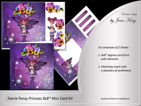 Faerie Pansy Princess 8x8* Mini Card Kit - CUP412119_1298 | Craftsuprint
