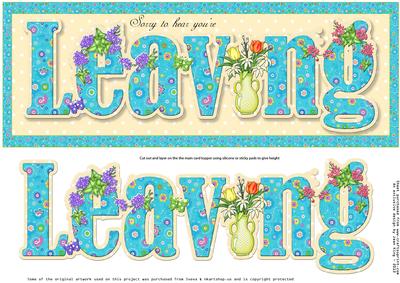 Sorry to Hear You're Leaving Sticker Style Large Dl Card - CUP412701 ...