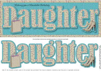 Ditsy Birthday Sticker Style Daughter Large Dl Card - CUP416115_1298 ...