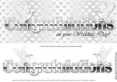 Congratulations 'silver' on Your Wedding 2 Sticker Style Dl - CUP422579 ...
