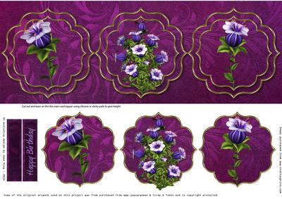 Pretty Bellflowers Large Dl Card with Toppers - CUP425710_1298 ...