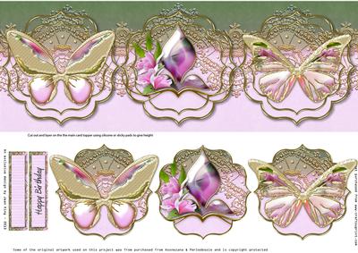 Pretty Butterflies Large Dl Card with Toppers - CUP425715_1298 ...
