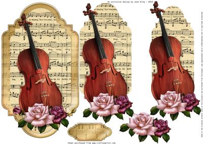 Music_cello_roses Topper - CUP448457_1298 | Craftsuprint