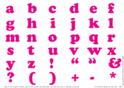 Neon Pink Lower Case Sheet - CUP465390_1298 | Craftsuprint