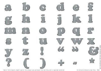 Silver Bling Alpha Lower Case Sheet - CUP465398_1298 | Craftsuprint