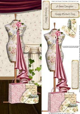 Dressmakers Dummy Vintage Floral Dl Portrait Card - CUP465526_1298 ...