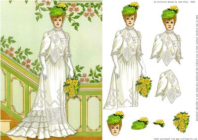 Card Front with Vintage Lady & Decoupage - CUP468902_1298 | Craftsuprint