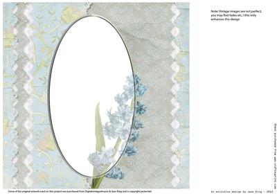 Lace & Borders Blue Flower Poem 8x8 Insert - CUP488598_1298 | Craftsuprint