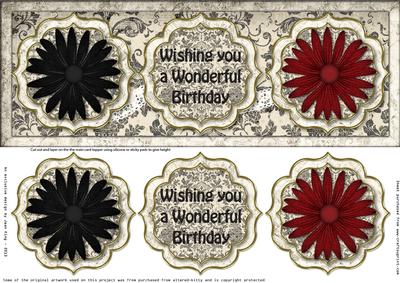 Triple Topper Birthday Cream Damask Dl Card - CUP496147_1298 | Craftsuprint