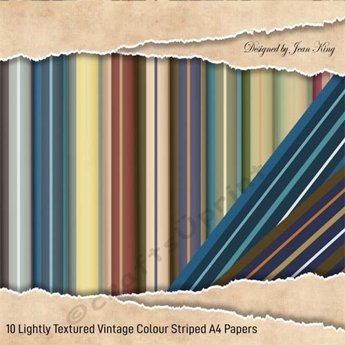 Lightly Textured Vintage Colour Striped A4 Papers - CUP530345_1298 ...