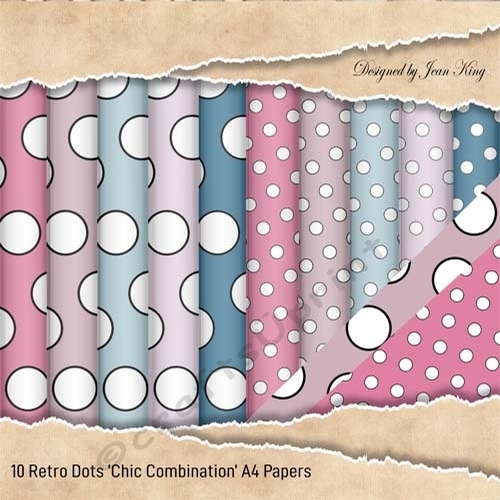 Retro Dots chic Combination A4 Papers - CUP537392_1298 | Craftsuprint