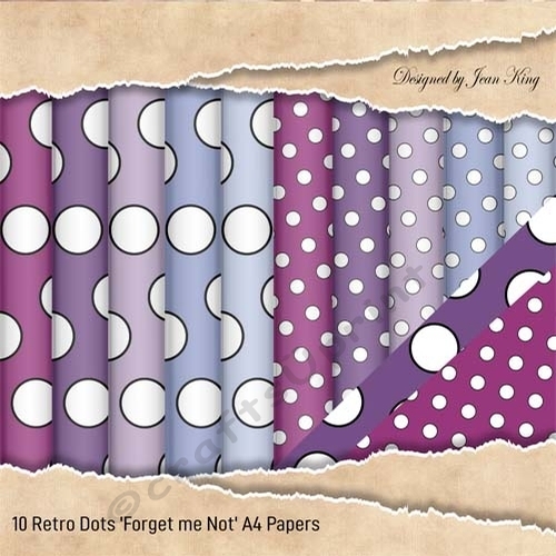 10 Retro Dots forget Me Not A4 Papers - CUP537556_1298 | Craftsuprint