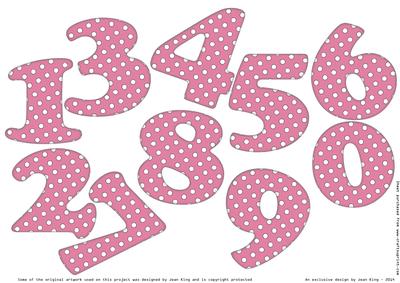 Retro Dot Hot Pink Numbers, Great for Ageing Your Cards! - CUP540705 ...