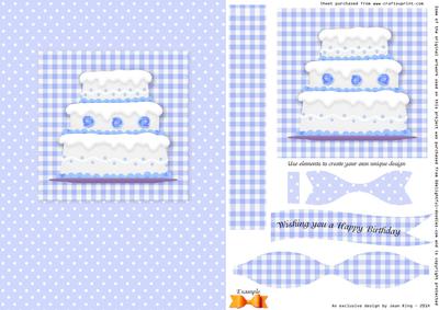 Birthday Cake in Blue with Elements - CUP546754_1298 | Craftsuprint
