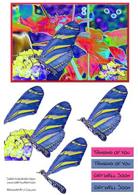 Neon Butterfly Decoupage - CUP324578_1751 | Craftsuprint