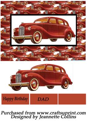 Dads Red Car - CUP354514_1751 | Craftsuprint