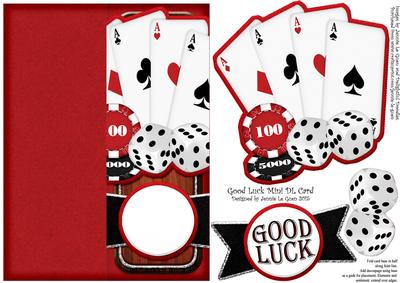 Good Luck! Mini Dl Cut'n'fold Over the Edge Card - CUP638929_1777 ...