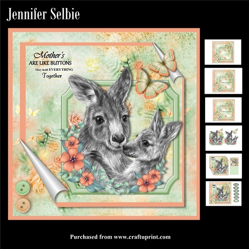 Mothers Day - Kangaroo and Baby in Orange and Green - CUP1148085_9955 ...