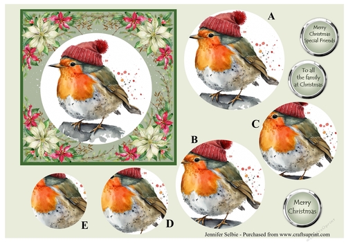 Cute little Robin Pryamid Topper No.1 - CUP1263546_9955 | Craftsuprint
