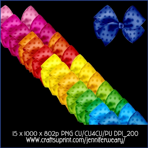 2 Colorful Bows - CUP1038072_68705 | Craftsuprint