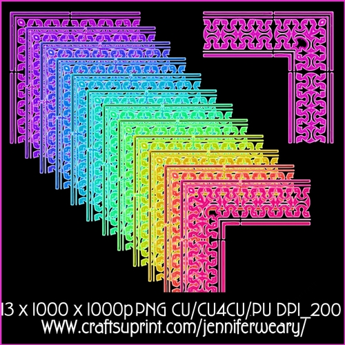Neon Rainbow Corners 5 - CUP1069897_68705 | Craftsuprint
