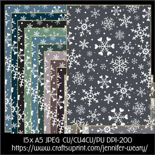 Snowflake A5 Backgrounds-Classic - CUP1115106_68705 | Craftsuprint