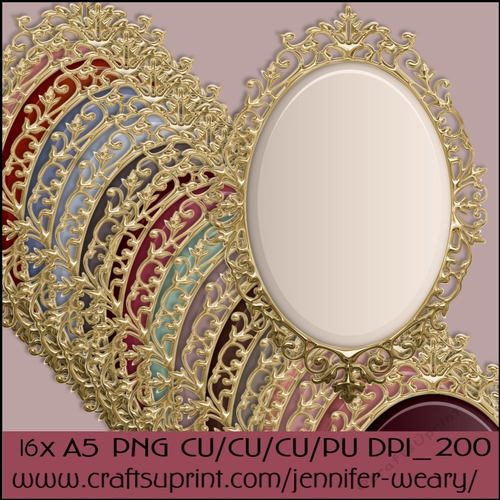 Gold Fancy Edged A5 Mats-Dusty - CUP1140607_68705 | Craftsuprint