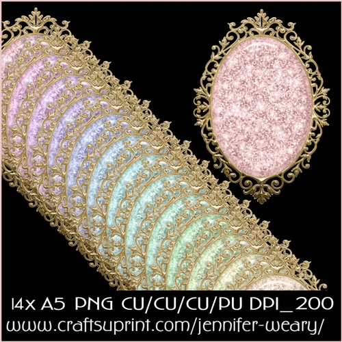 Gold Fancy Edged A5 Glitter Mats-Candy Floss - CUP1171405_68705 ...