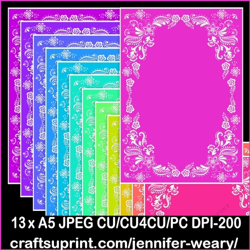 21 Neon Rainbow A5 Backgrounds - CUP1188151_68705 | Craftsuprint