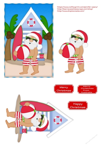 Aussie Santa Christmas 2 - CUP836216_68705 | Craftsuprint