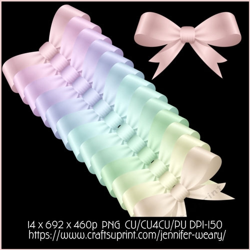 Candy Floss Bows 3 - CUP871199_68705 | Craftsuprint
